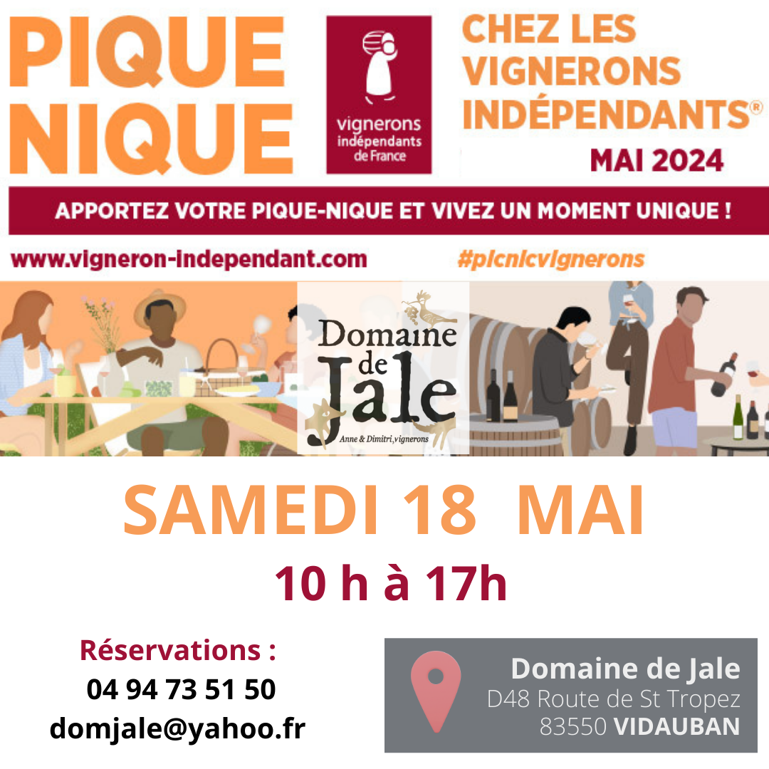 PIQUE-NIQUE VIGNERON – 18 mai 2024